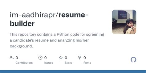 github im aadhirapr resume builder this repository contains a python