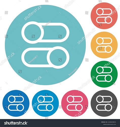 Horizontal Toggle Switches Outline Flat White Stock Vector Royalty Free 2244439031 Shutterstock