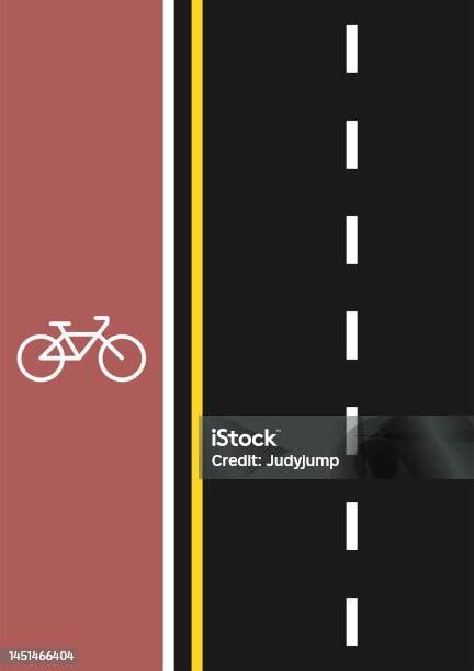 자전거 경로 포스터 디자인 자전거 경로 기호 벡터입니다 자전거 차선에 대한 스톡 벡터 아트 및 기타 이미지 자전거 차선