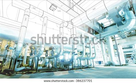 Wireframe Computer Cad Design Pipelines Modern Stock Illustration Shutterstock
