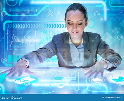 Woman Analyst Working With Big Data Stock Image Image Of Predictive Processing 261834605