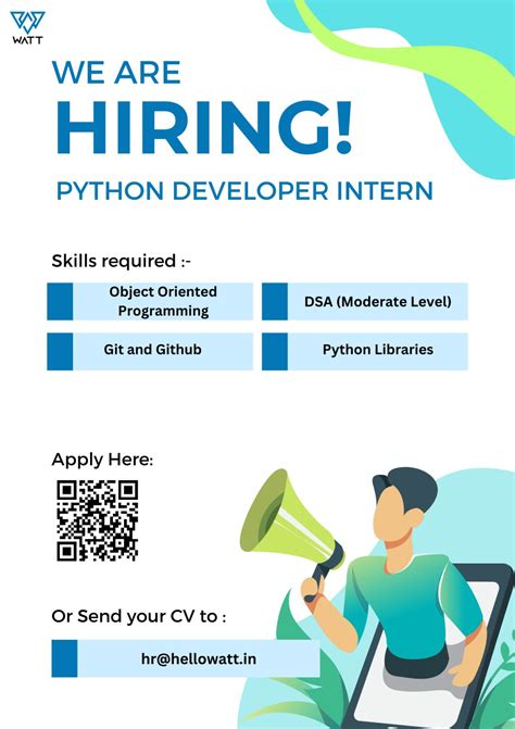 hiring pythondeveloper pythoninternship watt incorporate