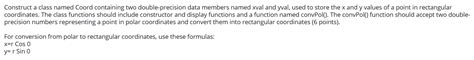 Construct A Class Named Coord Containing Two