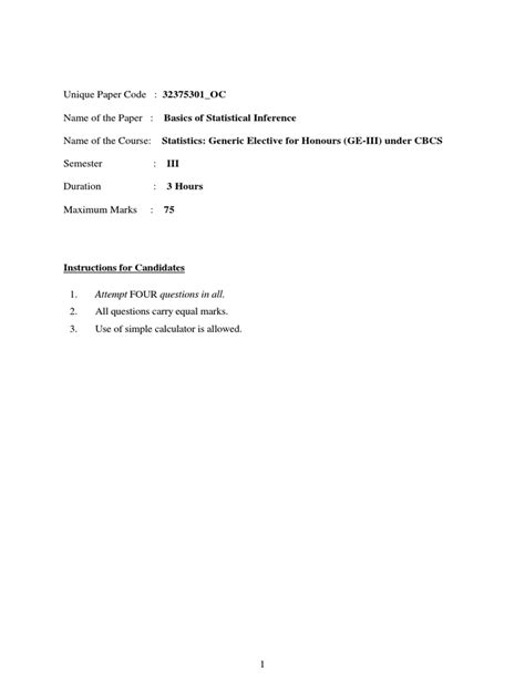 Bsi Semester Iii 2020 Pdf Estimator Statistical Hypothesis Testing