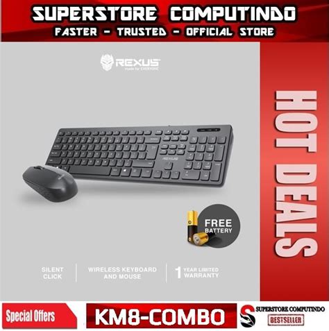Rexus Km8 Wireless Keyboard Mouse Combo Lazada Indonesia
