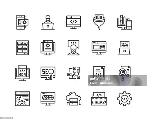 Programming Code Programmer Development Filtering Data Icon Design High Res Vector Graphic
