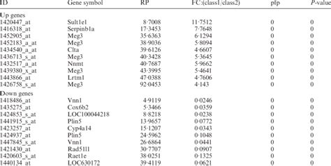 The Top 10 Ranked Significant Genes In Meta Analysis Download Table