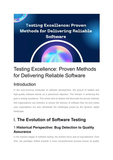 Ppt Testing Excellence Proven Methods For Delivering Reliable