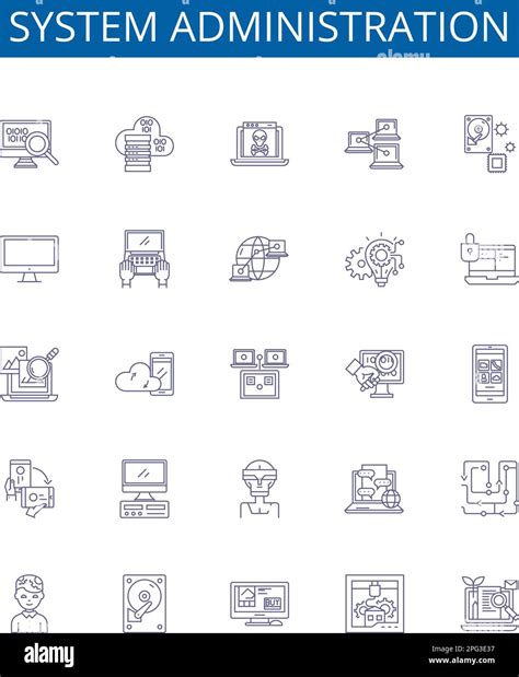 System Administration Line Icons Signs Set Design Collection Of Sysadmin Admin Network