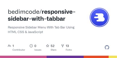 Github Bedimcoderesponsive Sidebar With Tabbar Responsive Sidebar
