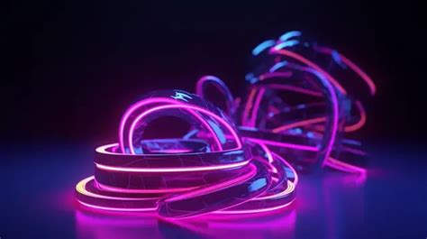 야자수로 구성된 3d 렌더링 추상 네온 모양 네온 컬러 형광등 주도 배경 배경 일러스트 및 사진 무료 다운로드 Pngtree