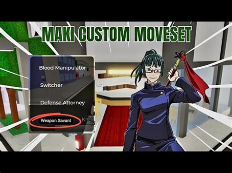 Maki Custom Moveset Jujutsu Shenanigans Roblox Youtube