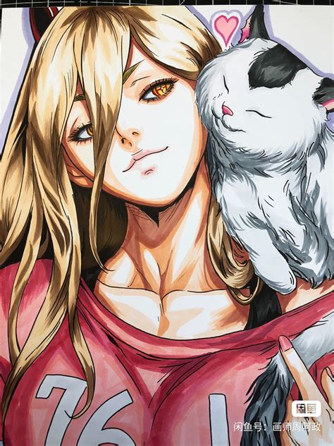 ZhouAzheng S Chainsaw Man Power Hot Sexy Hand Drawing With Marker