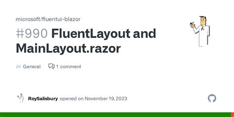 fluentlayout and mainlayout razor · microsoft fluentui blazor · discussion 990 · github