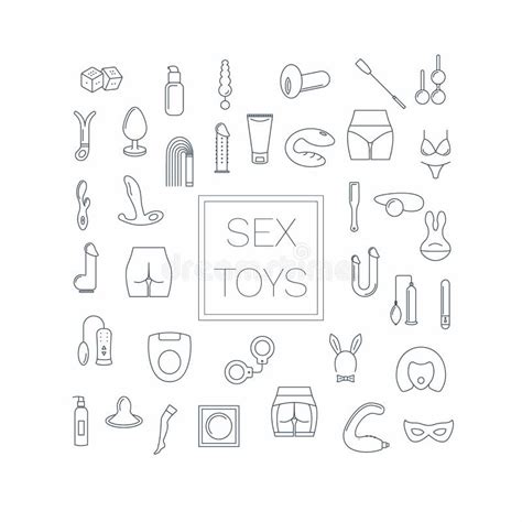 Line Style Square Frame With Sex Toys Stock Illustration Illustration Of Girl Lubrication