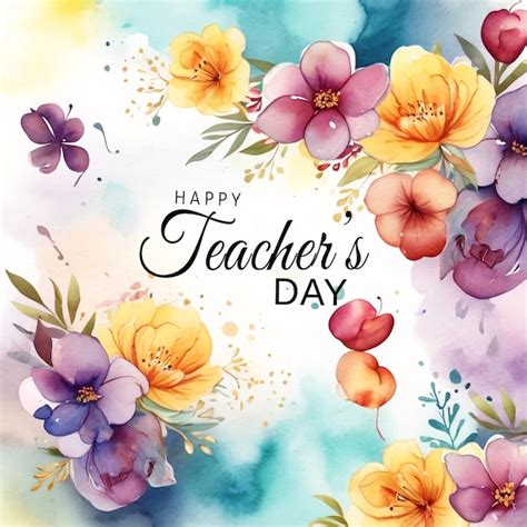 Счастливого Дня учителей акварельный фон Премиум Ai сгенерированный Psd