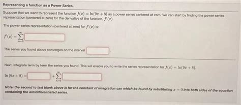 Solved A Representing A Function As A Power Series Suppose Chegg