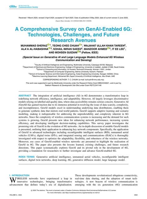 A Comprehensive Survey On Genai Enabled 6g Technologies Challenges And Future Research Avenues Pdf