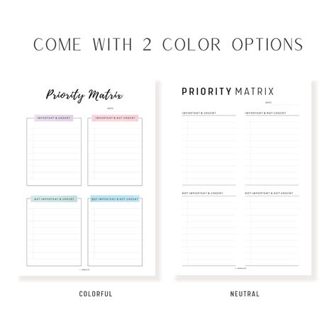 Priority Matrix And Planner Template M460 Mrsneat