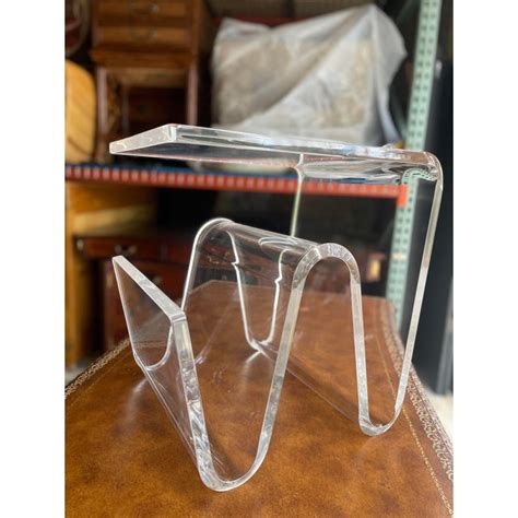 Vintage Lucite End Table With Magazine Tablet Holder Chairish