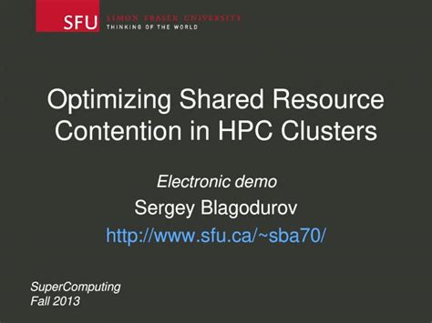 Pdf Optimizing Shared Resource Contention In Hpc Clusterssc13
