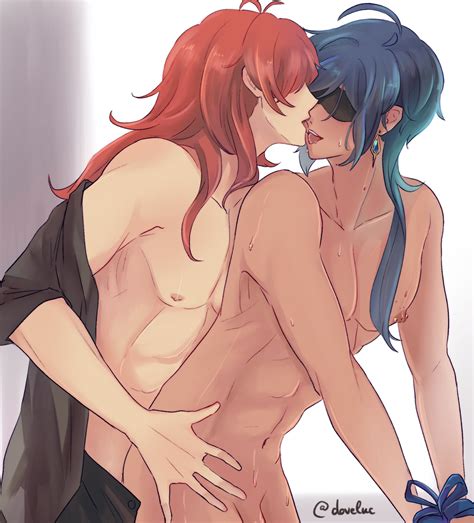 Diluc And Kaeya Genshin Impact Drawn By Doveluc Danbooru
