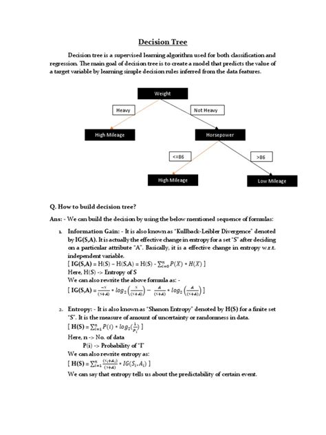 Decision Tree Theory Pdf Statistical Theory Statistics