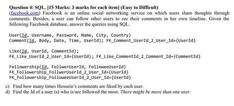 Solved Question 4 Sql 15 Marks 3 Marks For Each Item