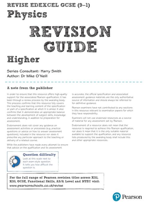 Gcse Edexcel Physics Revision Guide Teaching Resources
