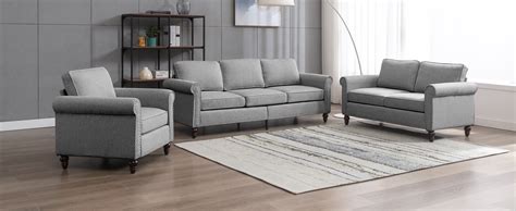 Puremind Living Room Sofa Sets 2 Piece Modern 3 Seater