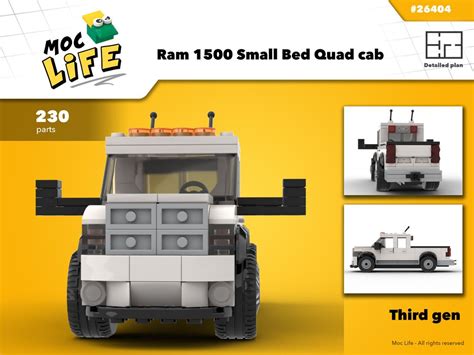 Lego Moc Ram 1500 Small Bed Quad Cab Third Gen By Moclife Rebrickable