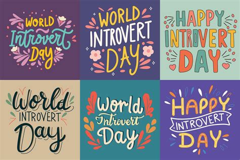 Collection Of World Introvert Day Inscriptions Handwriting Text Banner Concept World Introvert