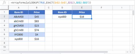 Case Sensitive VLOOKUP In Excel Google Sheets Automate Excel