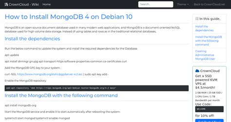 Crowncloud Wiki How To Install Mongodb On Debian 10