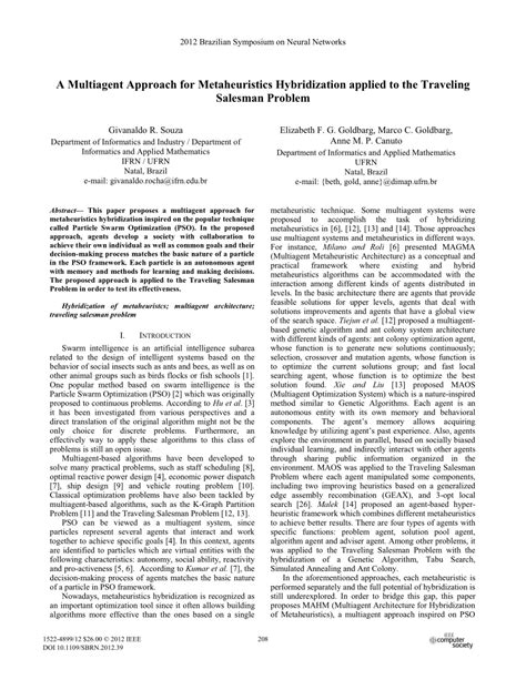 pdf a multiagent approach for metaheuristics hybridization applied to