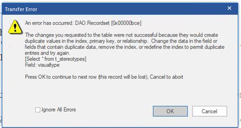 Enterprise Architect Error When Doing A Project Transfer From Oracle Repo To Eapx File Stack