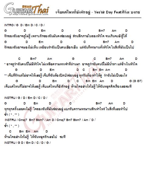 คอร์ด เจ็บแค่ไหนก็ยังรักอยู่ Ost อย่าลืมฉัน Yessir Days Feat ฟิล์ม