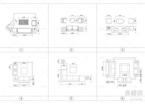 带尺寸沙发合集图块 现代轻奢新中式施工图cad2008带尺寸沙发合集图库 青模cad图库