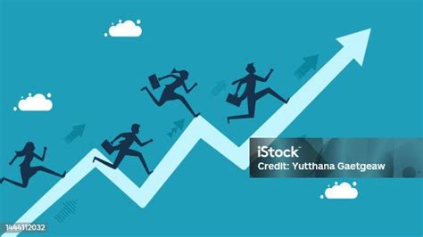 직원 점수 평가 경력 성장 성과 그래프를 실행하는 사업가 직원 개발에 대한 스톡 벡터 아트 및 기타 이미지 개발 개선
