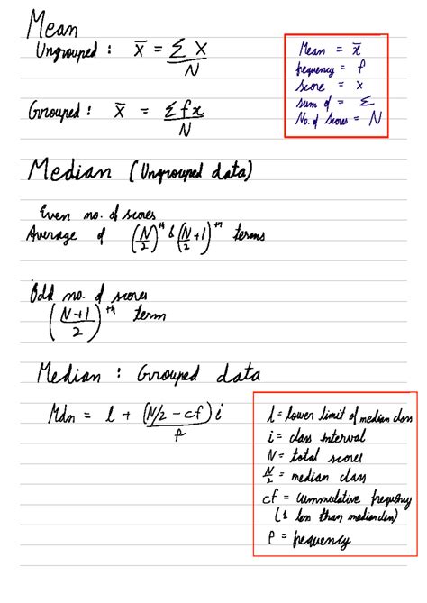 Formulas These Are Formula Related To Statistics In Psychology