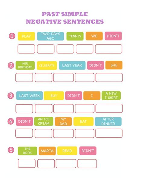 Worksheet Past Simple Negative Form Pdf