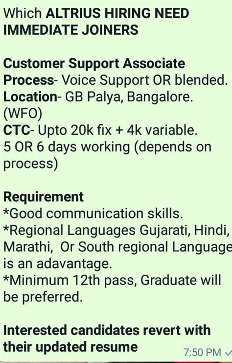 Bindhu Bindhu On Linkedin Guys Hurry Up Altrius Company Is Hiring Fresherexperience Candidate