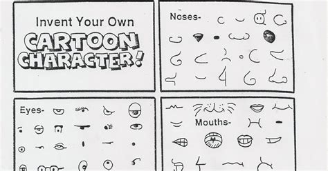 No Corner Suns Invent Your Own Cartoon Character Handout