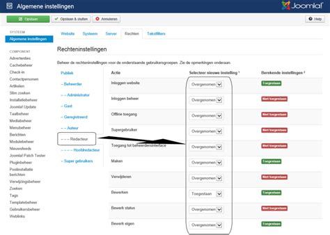 Handleiding Toegangsrechten Beheer Access Control List Acl Joomla Documentation