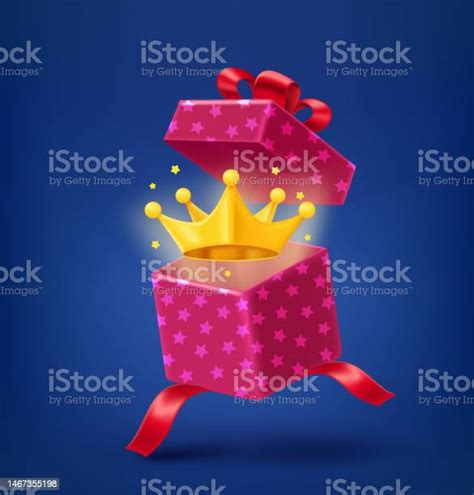 골드 크라운이 있는 선물 상자를 엽니다 3d 벡터 일러스트 레이 션 3차원 형태에 대한 스톡 벡터 아트 및 기타 이미지 3차원 형태 개념 개념과 주제 Istock