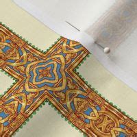 Illuminated Manuscript Grid Fabric Spoonflower
