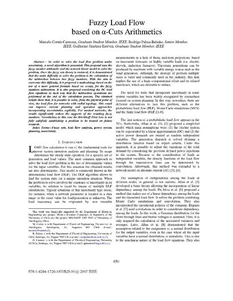 Pdf Fuzzy Load Flow Based On α Cuts Arithmetics Dokumentips