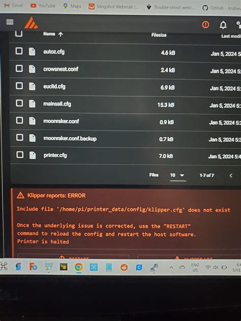 Confusing Error Message General Discussion Klipper