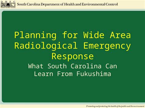 Ppt Planning For Wide Area Radiological Emergency Response What South Carolina Can Learn From