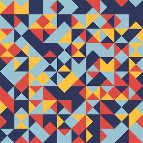 Premium Vector Abstract Geometric Seamless Pattern With Basic Shapes